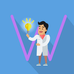 Science alphabet concept in flat design Royalty Free Vector