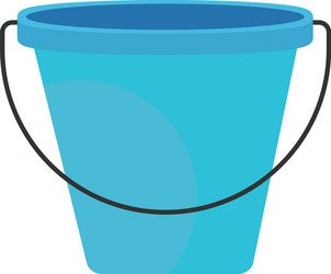 Blue cartoon character holding a big tool on white