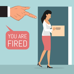 Fired sad employee leaving office place Royalty Free Vector