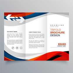 Modern red and blue wave business brochure Vector Image