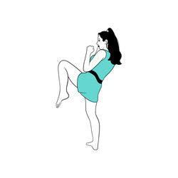Girl Kickboxing Kick Vector Images (over 170)