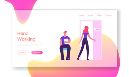 Employment interview 2d isolated Royalty Free Vector Image