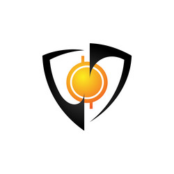 Abstract shield shape in gradient black color Vector Image