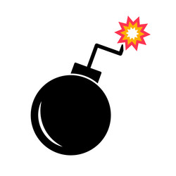 Bomb and shadow icon Royalty Free Vector Image