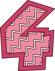 Number four comic style Royalty Free Vector Image