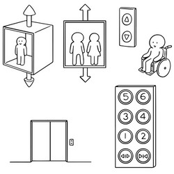 Set of elevator Royalty Free Vector Image - VectorStock