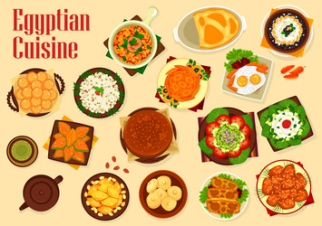 Egyptian cuisine food menu design Royalty Free Vector Image