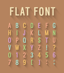 Flat font with long shadow effect Royalty Free Vector Image