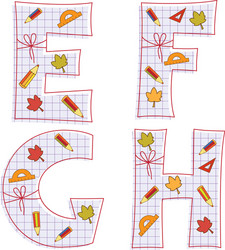 Alphabet kids efgh Royalty Free Vector Image - VectorStock