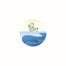 Baby duck logo icon template design Royalty Free Vector