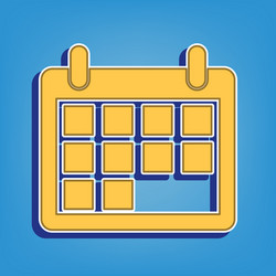 Calendar sign white icon Royalty Free Vector Image