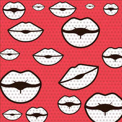 Mouth shaped kiss pattern isolated icon Royalty Free Vector