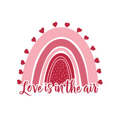 Happy valentine rainbows on white background Vector Image