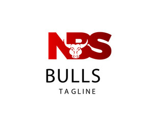 Initial letter b with bulls design logo graphic Vector Image