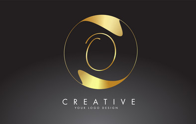 Golden ao a o letters logo concept with serif Vector Image