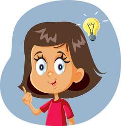 Clever school girl having a bright idea cartoon Vector Image