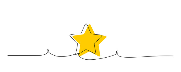 Rating stars one single hand drawing line Vector Image