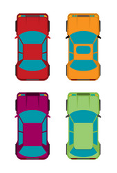Set of three cars in four different colors Vector Image