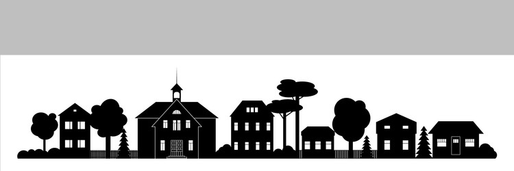 Small town silhouette skyline horizontal banner Vector Image