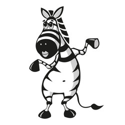 Cartoon character cheerful zebra dancing Vector Image