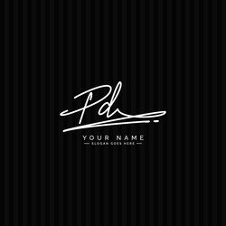 Pd signature logo - handwritten template Vector Image