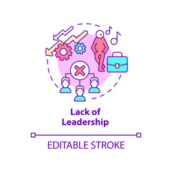 Lack of team interaction loop concept icon Vector Image