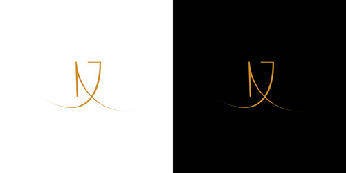 Luxury and modern nj logo design Royalty Free Vector Image