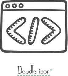 Code line icon programming language script symbol Vector Image