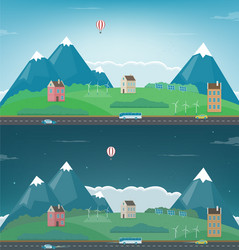 Day and night nature scene Royalty Free Vector Image