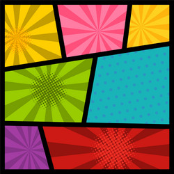 Empty comic page mockup with color background Vector Image