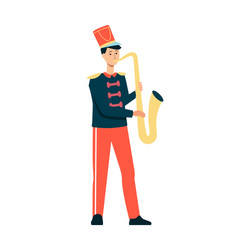 Cartoon kids marching band parade child musicians Vector Image