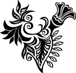 Number 2 floral decorative ornament Royalty Free Vector