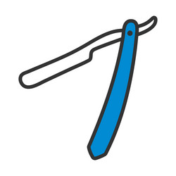 Straight razor outline icon on white background Vector Image