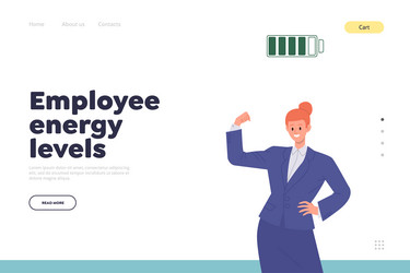 Boost energy level landing page design template Vector Image