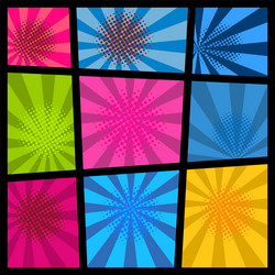 Empty comic page mockup with color background Vector Image