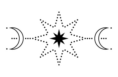 Sun star and moon in graphic design simple Vector Image