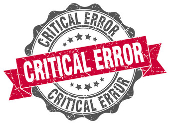 Critical error round grunge ribbon stamp Vector Image