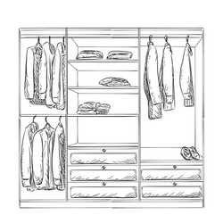 Hand drawn wardrobe sketch Royalty Free Vector Image