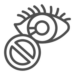 Loss sight thin line icon disability concept Vector Image