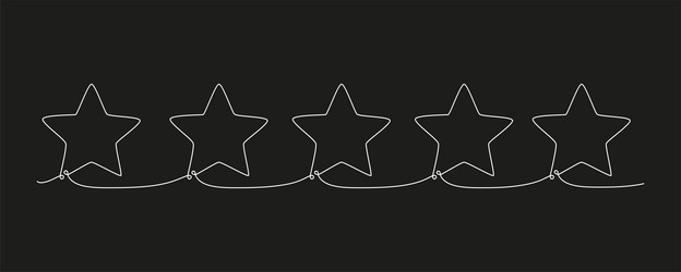 Rating stars one single hand drawing line Vector Image
