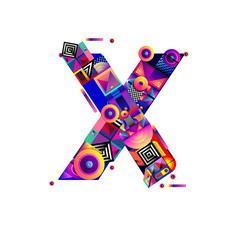 Colorful alphabet font letter x for logo Vector Image