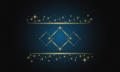 Golden frame shining rectangle light effect Vector Image