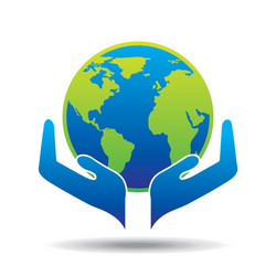 Melting earth people help in seaconcept globe Vector Image
