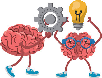 Human brain intelligence and creativity cartoons Vector Image