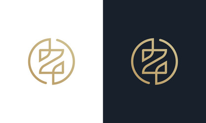 Z or zz double logo design simple Royalty Free Vector Image