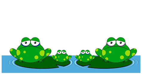 Cartoon frog flashcard for children Royalty Free Vector