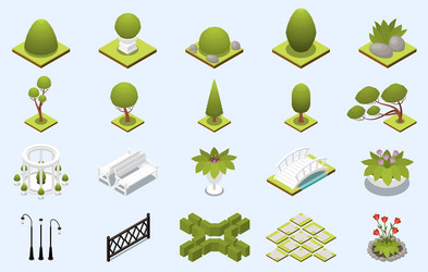 Park landscape elements design Royalty Free Vector Image