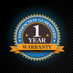 1 year warranty golden shield Royalty Free Vector Image