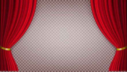 3d red open curtains copy space background Vector Image