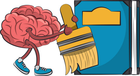 Human brain intelligence and creativity cartoons Vector Image